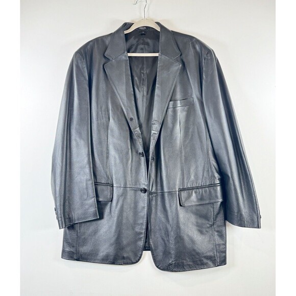 jf j.ferrar | Jackets & Coats | J Ferrar Men Blazer Black Leather Suit ...